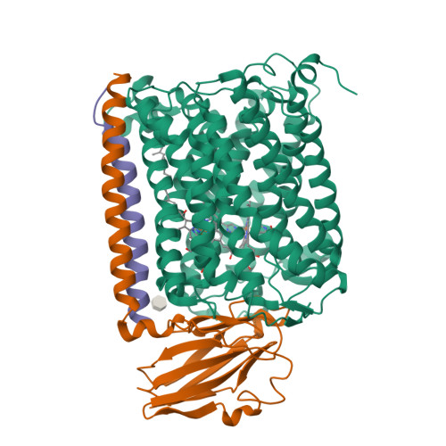 RCSB PDB - 3EH4: Structure of the reduced form of cytochrome ba3 ...