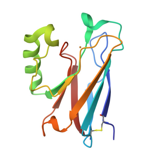 RCSB PDB - 3FS9: Pseudomonas aeruginosa Azurin with mutated metal ...