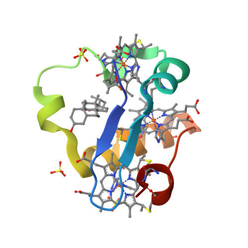 RCSB PDB - 4HC3: Crystal structure of PpcA V13T mutant