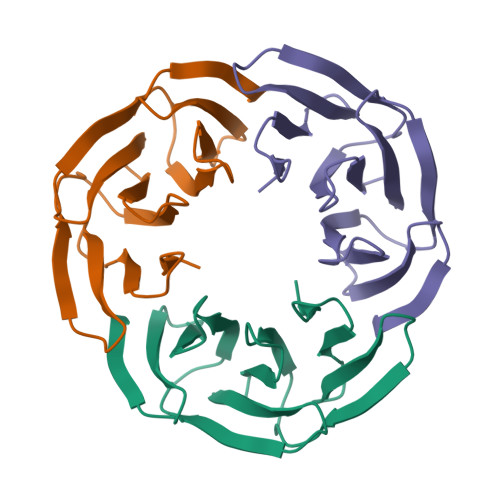 RCSB PDB - 6R5Z: 9-bladed beta-propeller formed by three 3-bladed fragments