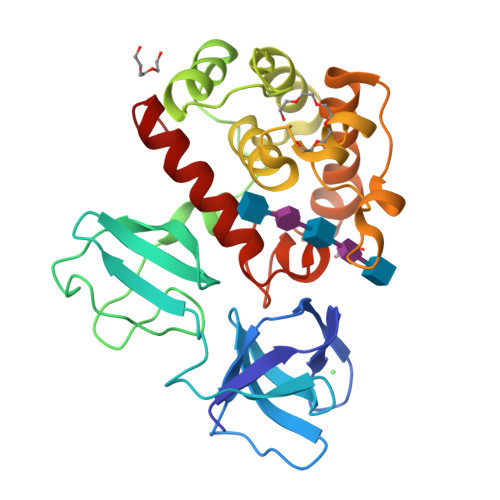 RCSB PDB - 7PJ6: Crystal structure of catalytic domain of LytB (E585Q ...