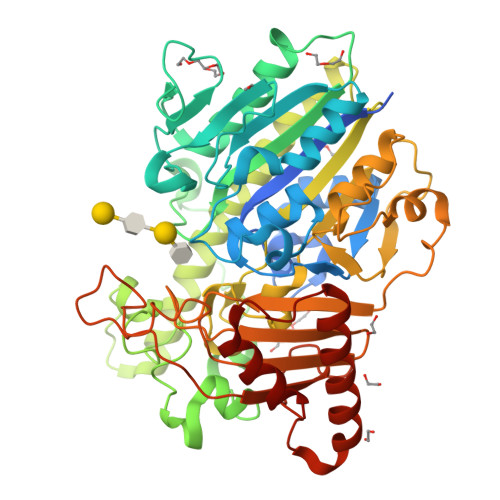 RCSB PDB - 7SNO: Structure of Bacple_01701(H214N), a 6-O-galactose ...