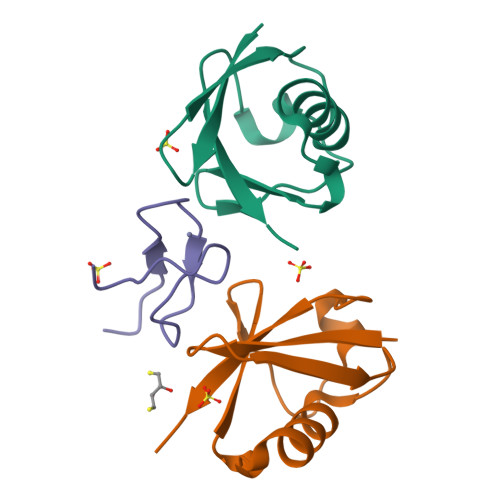 RCSB PDB - 9AVT: Structure of TAB2 NZF domain bound to K6 / Lys6-linked ...