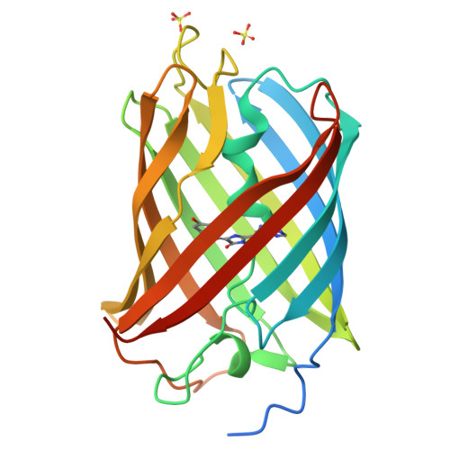 RCSB PDB - 9J0Q: Structure of mEos3.2 in the green fluorescent state