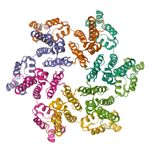 RCSB PDB - 9SLY: CryoEM Structure of HIV-1 CA hexamer from Mxb1-35/CA ...